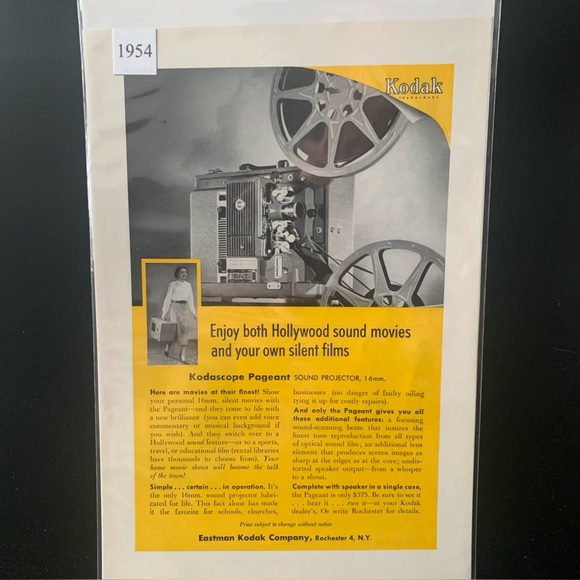 Kodak | Accents | Vintage 954 Ad Advertisement Eastman Kodak Hollywood ...